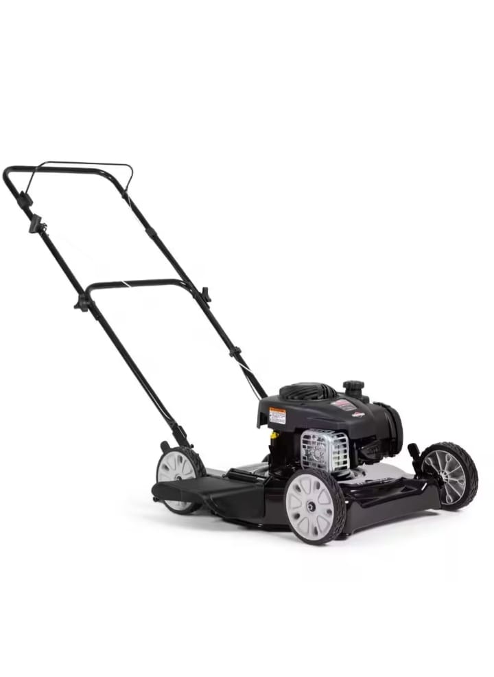 20 in. 125 cc Briggs Y Stratton Walk Behind Gas Push Lawn Mower with 4 ...