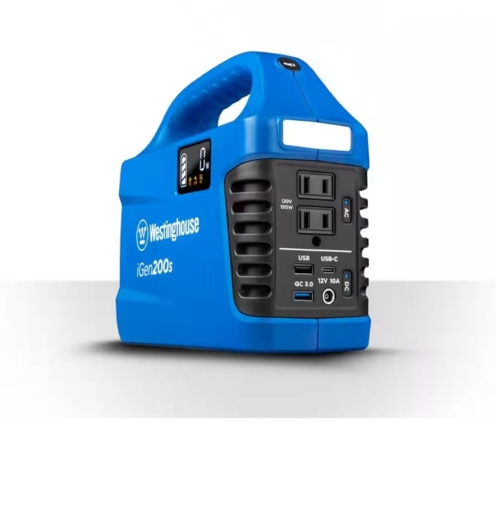 300-Watt Wave Lithium-Ion Potable Power Station with Power Inverter, L ...