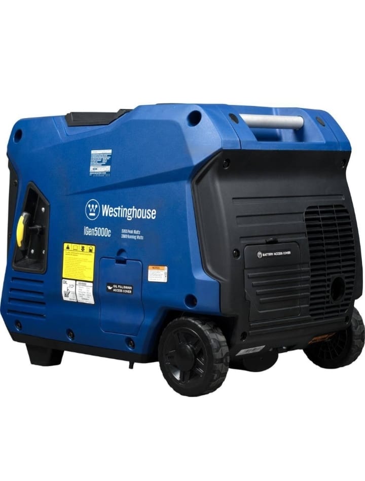 5,000-Watt Gas Powered Portable Inverter Generator with Remote Electri ...