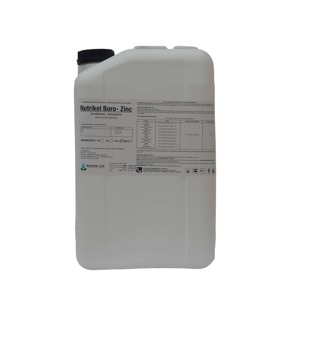 Nutrikel Boron Zinc 20Lt. – Agrizon.com