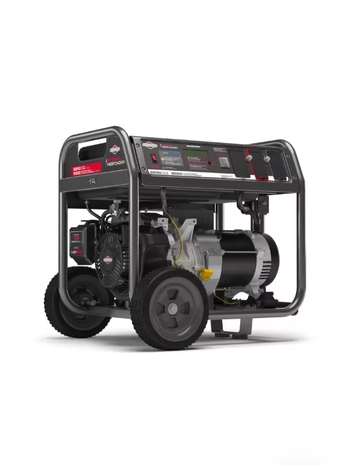 Storm Responder 6,250-Watt Gasoline Powered Recoil start Portable Gene ...